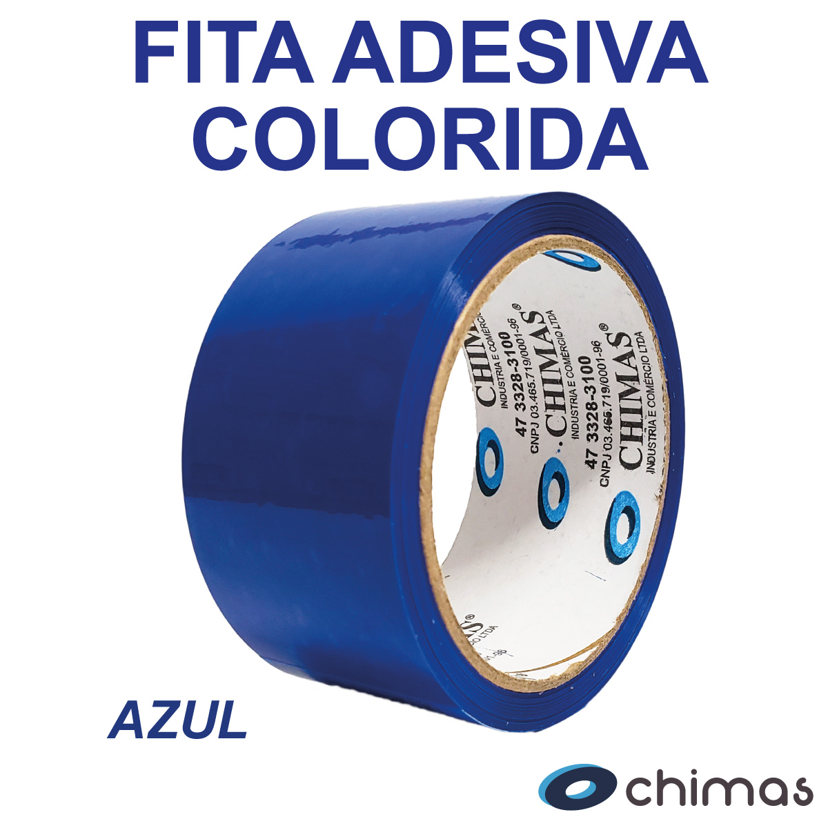 FITA ADESIVA COLORIDA 48 X 50M AZUL - Chimas - Loja de Lixas e Fitas ...
