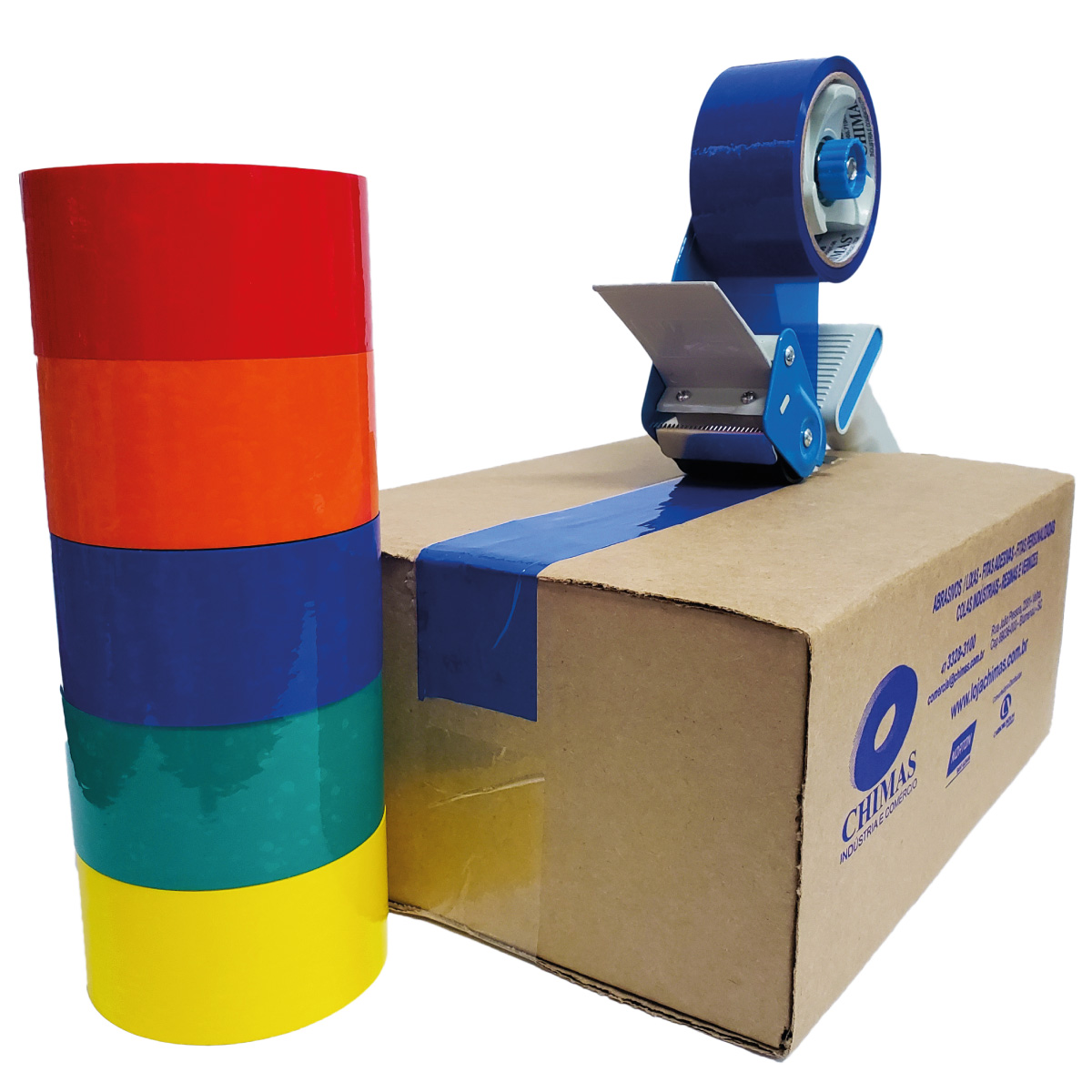 FITA ADESIVA COLORIDA 48 X 50M AZUL - Chimas - Loja de Lixas e Fitas ...