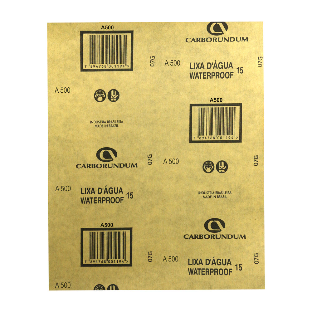 Pacote com 500 Folha de Lixa D'água CAR15 Grão 500 225 x 275 mm ...