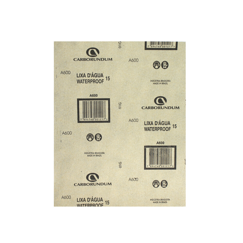 Pacote com 500 Folha de Lixa D'água CAR15 Grão 600 225 x 275 mm ...