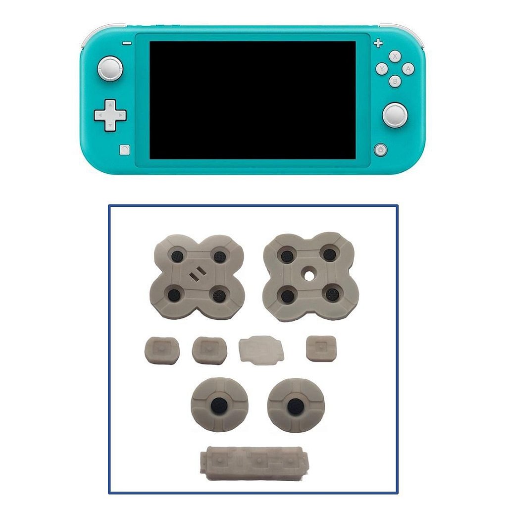Kit Borrachas Condutivas Botoes Nintendo Switch Lite ABXY D Pad
