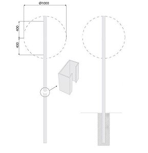 poste de sinalização para placas de trânsito