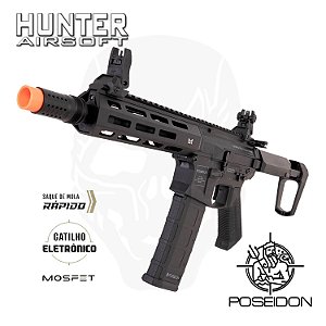 Rifle de Airsoft AEG M4 Punisher 4 Black Gatilho Eletrônico - Poseidon - Hunter Airsoft