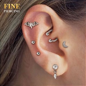 Piercings de Tragus de Orelha em Titânio e Aço Cirúrgico