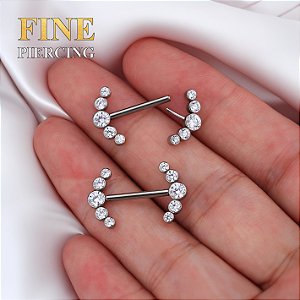 Piercings de Mamilo em Titânio e Aço Cirúrgico