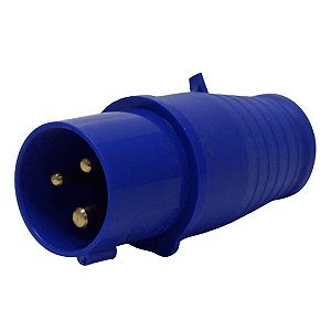 PLUG INDUSTRIAL 2P+T 16A 220V 6H AZUL - Tokled Materiais Elétricos