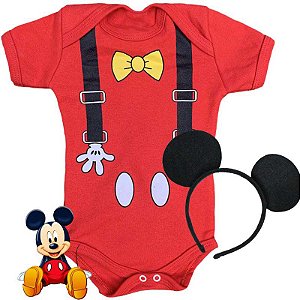 Body Bebê Mickey Suspensório| Baby Dress - Baby Dress - Loja ...
