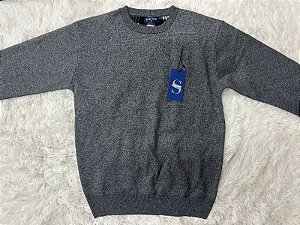 CAMISA MASCULINA MANGA LONGA DE MALHA TRICOT BLUE STAR (TAM XL /CINZA ...