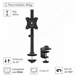 Suporte para Monitor de Mesa, Balcão ou Teto - ABC SUPORTES