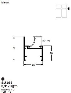 SU-192(ALS-192) 3,05 KG BARRA 6,00 ML LS - ALLUWEB SHOPPING DO ALUMINIO
