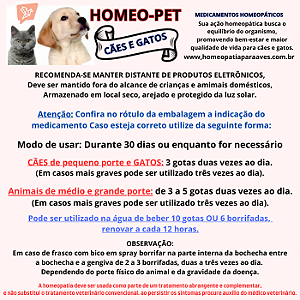 Homeopatia veterinária para cães e gatos - medicamentos homeopáticos para pássaros