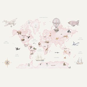 Papel de Parede Mapa-Múndi Sob Medida | Alta Qualidade