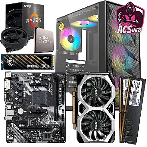 PC Gamer Ryzen 5 5500 + RTX 4060 8GB + 16GB DDR4 + B450M + PC Gamer Ryzen 5 5500 + RTX 4060 8GB + 16GB DDR4 + B450M +