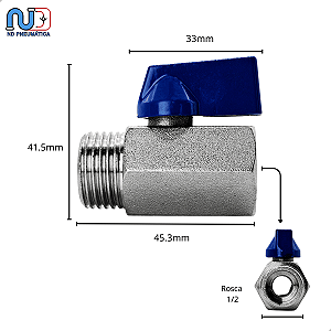 Mini esfera macho/fêmea - Nd Pneumatica