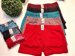 KIT COM 3 CUECAS BOXER P M G GG MICRO FIBRA NO ATACADO - HELENA LINGERIE