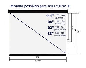 Tela de Projeção Retrátil Manual - Telas Nardelli