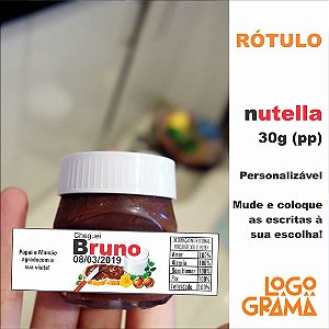 Logograma - Rótulo Personalizado para Nutella
