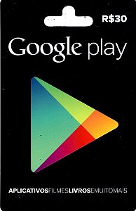 Compre aqui cartão Google Play Gift Card R$15 R$30 R$50 R$100 R$150 R ...