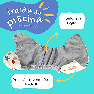 Fraldas reutilizáveis para praia e piscina Fraldadinhos