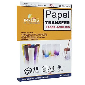 Papel Laser Transfer 90g. - 100 folhas - Império Da Sublimação