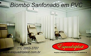 Biombo sanfonado fixo em PVC Esquadriplast, diversas medidas enviamos ...