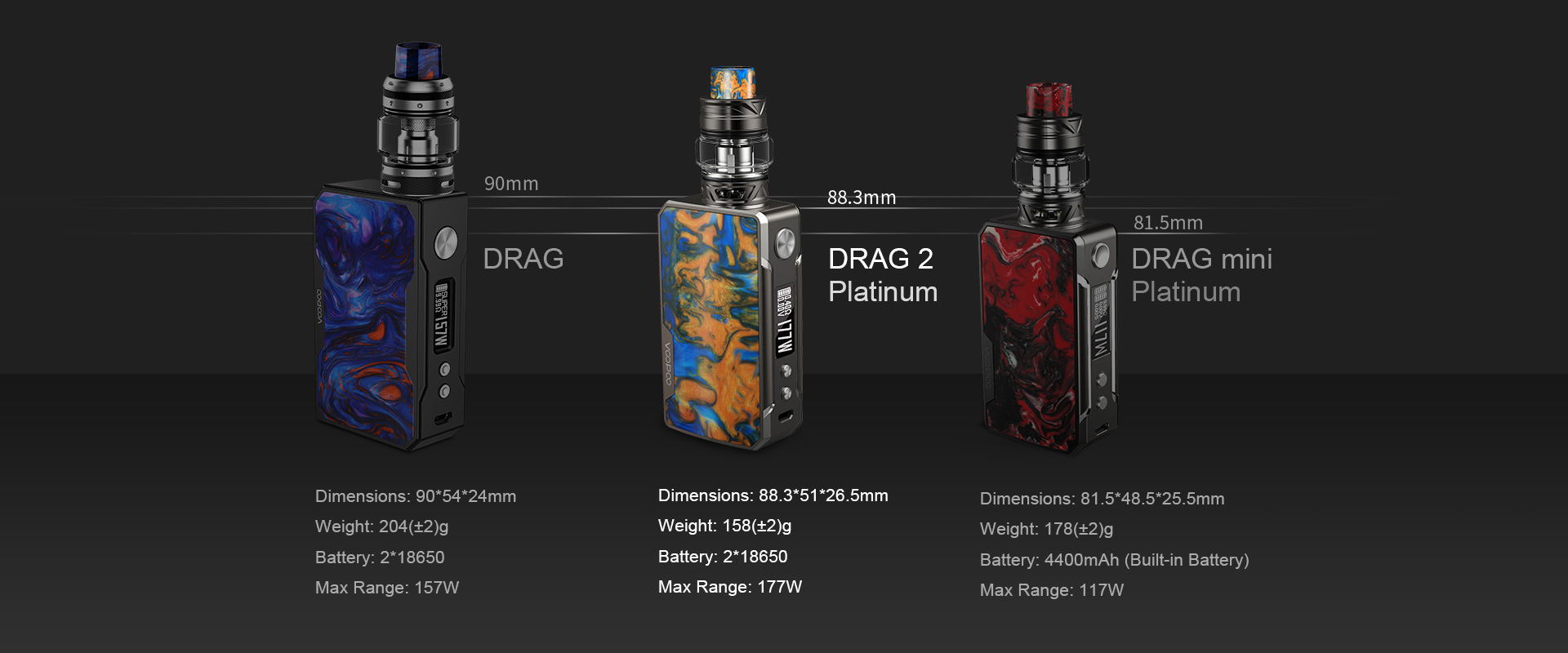 Kit Drag 2 Platinum – Voopoo – Cigarro Eletrônico Preço | Cigarro ...