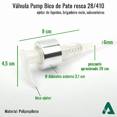 Válvulas para Frascos, Pump Bico de Pato, Spray, Dosadora, Gatilho