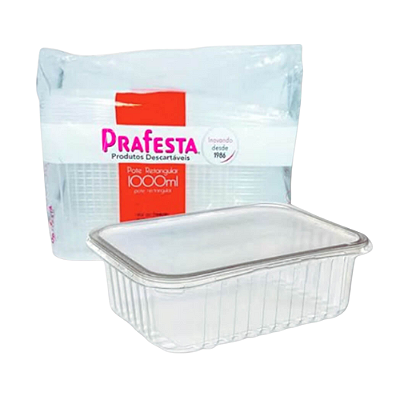 Pote Redondo 1000ml Com Tampa 24uni - Prafesta - Amendolate