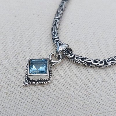 Brinco indiano Prata 925 e Topázio Azul Gota Lapidada - Prata de Bali ...