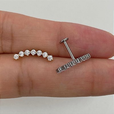 Piercing Labret Lateral Argola - Aço, Titânio e Mais