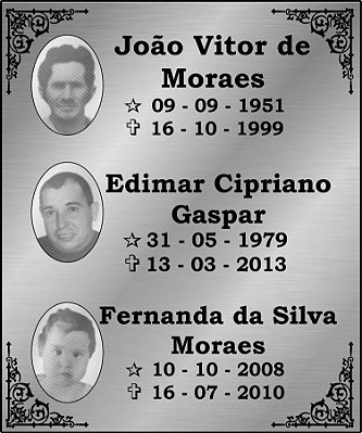 Placa de Inox Baixo Relevo Com Foto