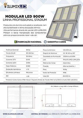 Modular LED Stadium - Linha Profissional - 5 Anos de Garantia