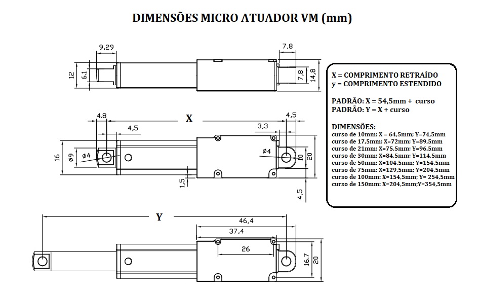 Micro atuador elétrico - VINITRÔNICA