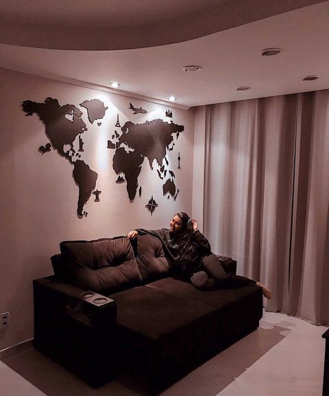 Mapa Mundi de Parede em MDF - Fácil instalação - 3 tamanhos - BLESS ...