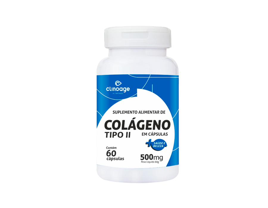 COLÁGENO TIPO II Saúde e Beleza 500 mg 120 cápsulas Clinoage - Negócios ...