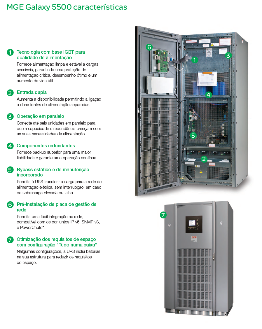NoBreak 100 KVA APC TRIFÁSICO - MGE Galaxy 5500 80KVA / 100KVA / 120KV ...
