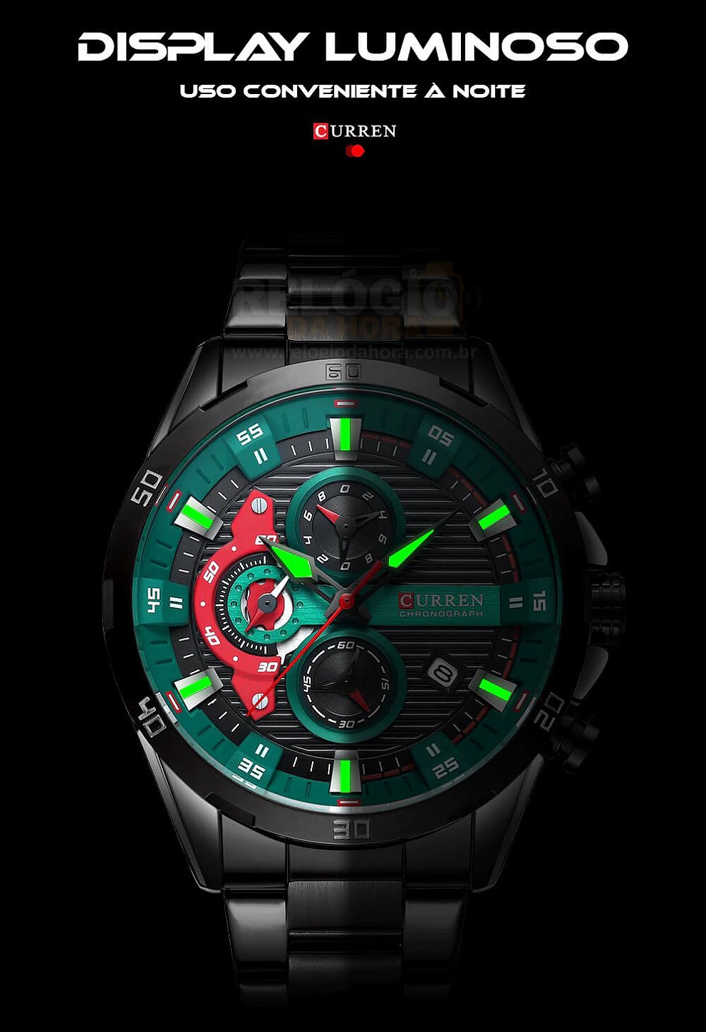 Relógio Masculino Aço Inoxidável Curren 8402 - Relógio Da Hora