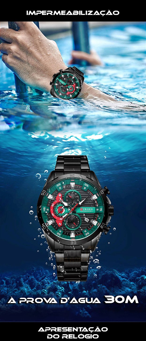 Relógio Masculino Aço Inoxidável Curren 8402 - Relógio Da Hora