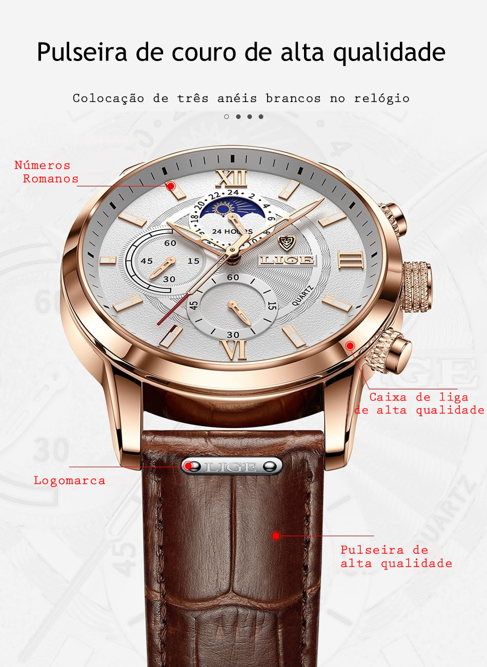 Relógio Quartzo Masculino Romano Original - Relógio Da Hora