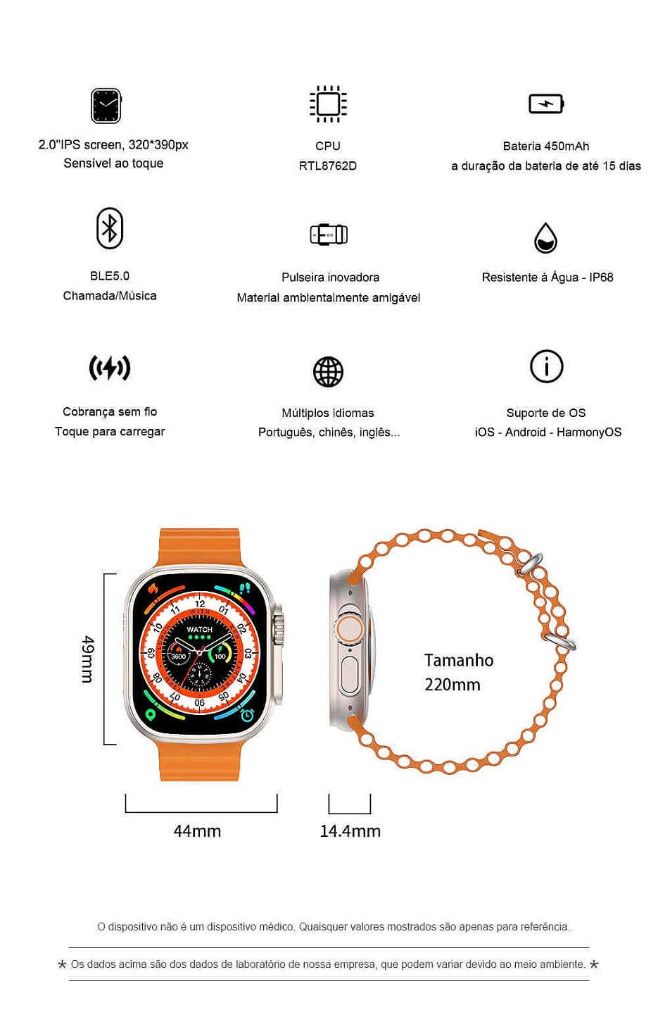 Relógio SmartWatch Ultra IW8 Pro Max NFC - Relógio Da Hora