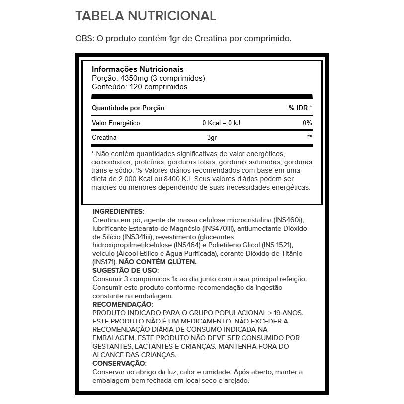 Creatina (Creapure®) 120 Comprimidos - Growth Supplements🙈 Descubra a ... Creatina (Creapure®) 120 Comprimidos - Growth Supplements🙈 Descubra a ...