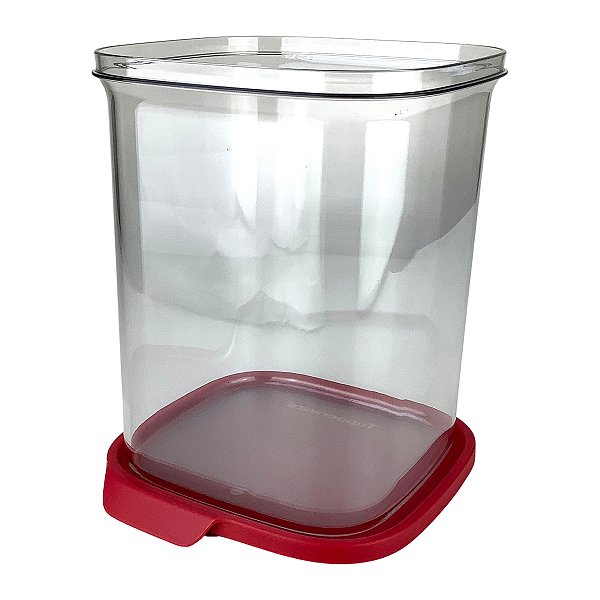 Tupperware Ultra Clear Quadrado 3,6 litros Transparente e Vermelho ...