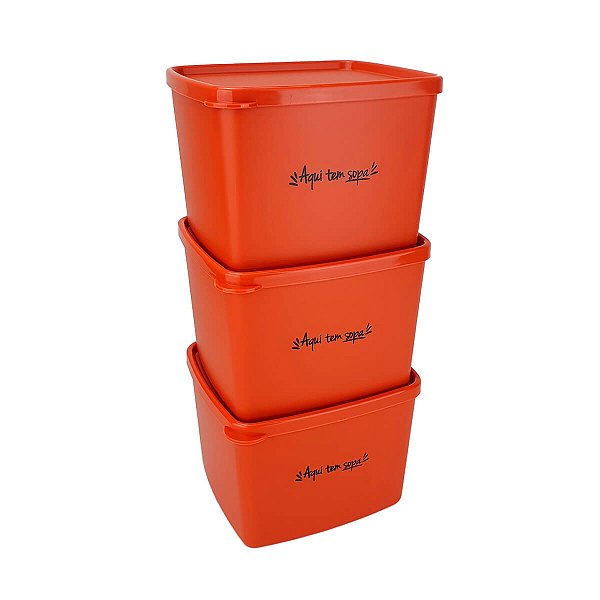 Tupperware Jeitoso Aqui tem Sopa 800ml Kit 3 peças - Comprar Tupperware ...