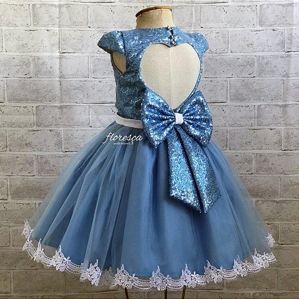 Vestido Infantil Princesa Elsa Paetê - Frozen | Floresça Ateliê ...