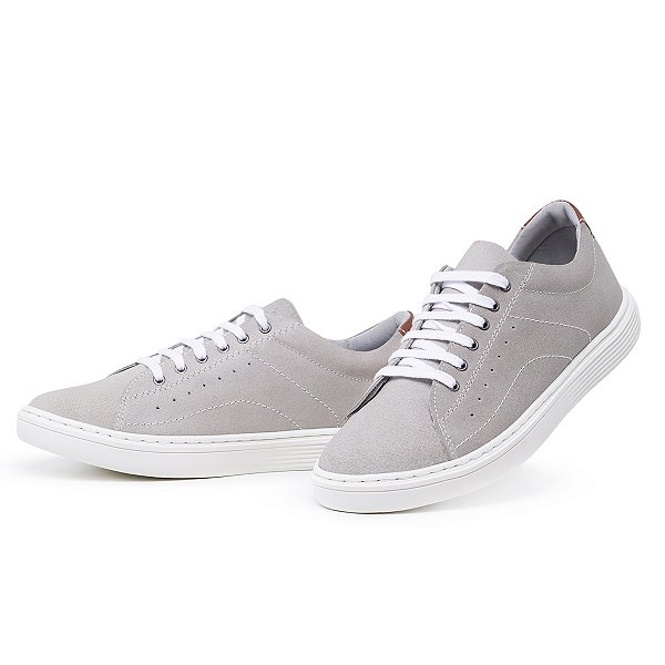 Tênis Casual Masculino De Couro Legitimo Comfort Shoes - 4050 Gelo ...