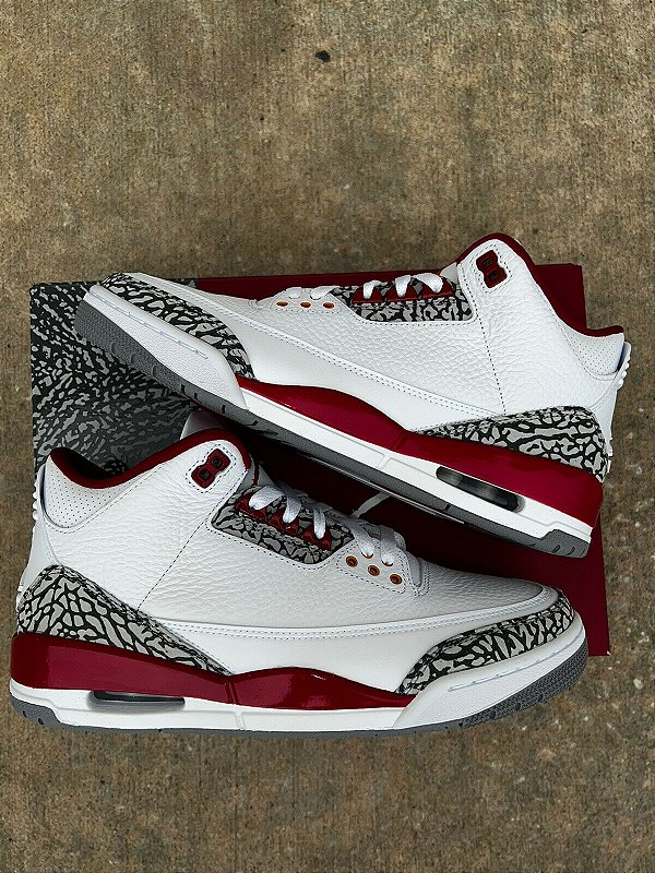 Air Jordan 3 Retro 'Cardinal Red' - Boutique ZeroUm | Conceito Hype de A-Z