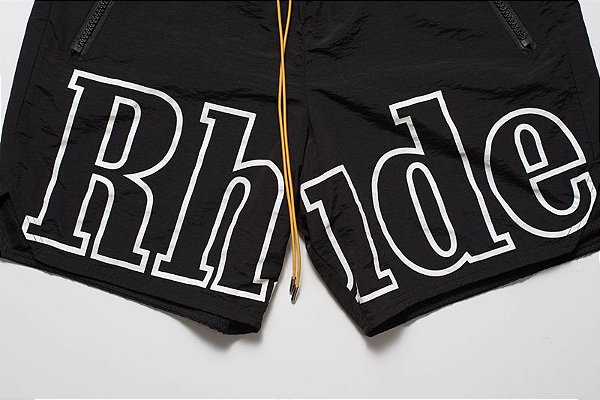 Shorts Rhude Preto Logo Simples - Boutique ZeroUm | Conceito Hype de A-Z