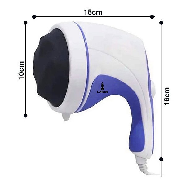 Massageador Elétrico Lorben Orbital Corporal Portátil com 5 Acessórios ...
