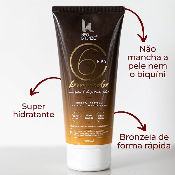 Loção Bronzeadora com FPS 6 - Neo Bronze - Bronzeadores