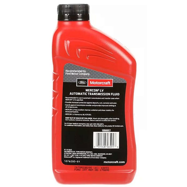 Óleo De Câmbio Ford Motorcraft WSS-M2C938-A Mercon LV Para Transmissão ...
